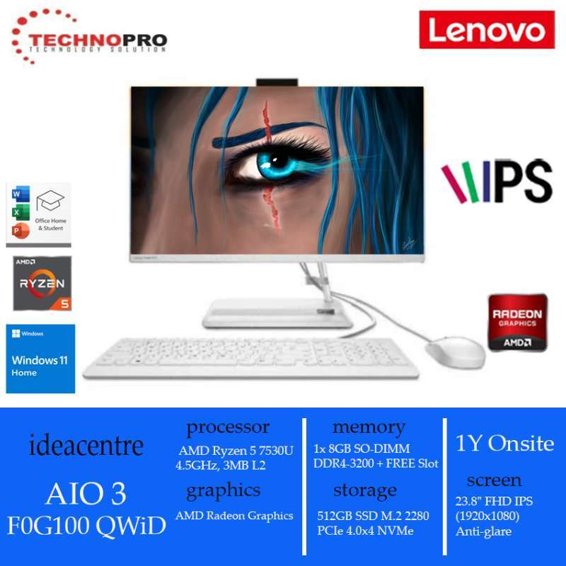 Promo Lenovo Ideacentre Aio 3 24alc6 Qvid Qwid || Amd Ryzen 5 7530u Amd ...