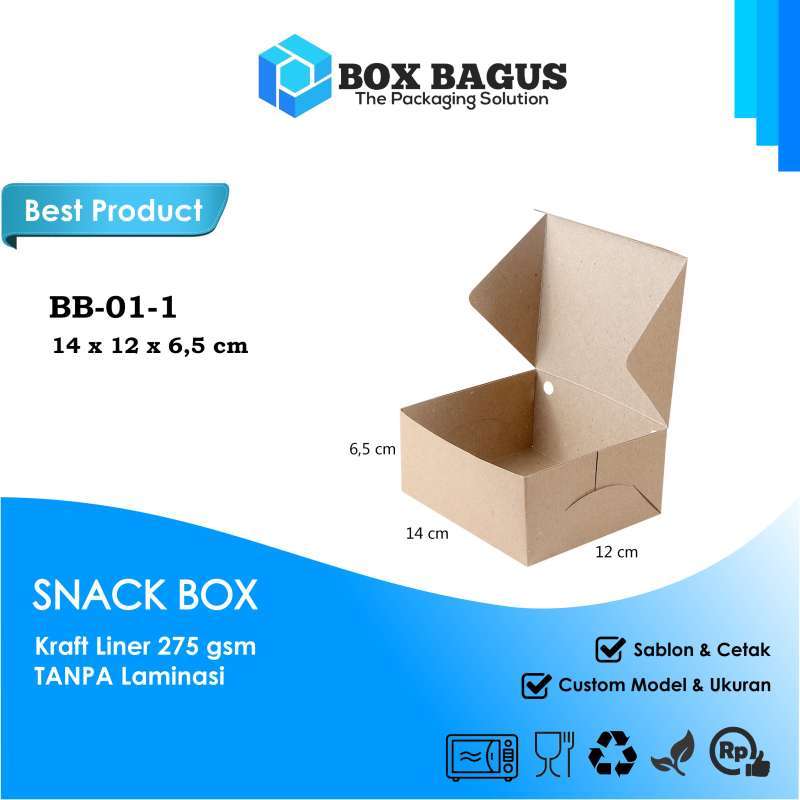 Jual (Isi 25 pcs) BOX DUS KOTAK KARDUS MAKANAN NASI ROTI KUE SNACK ...