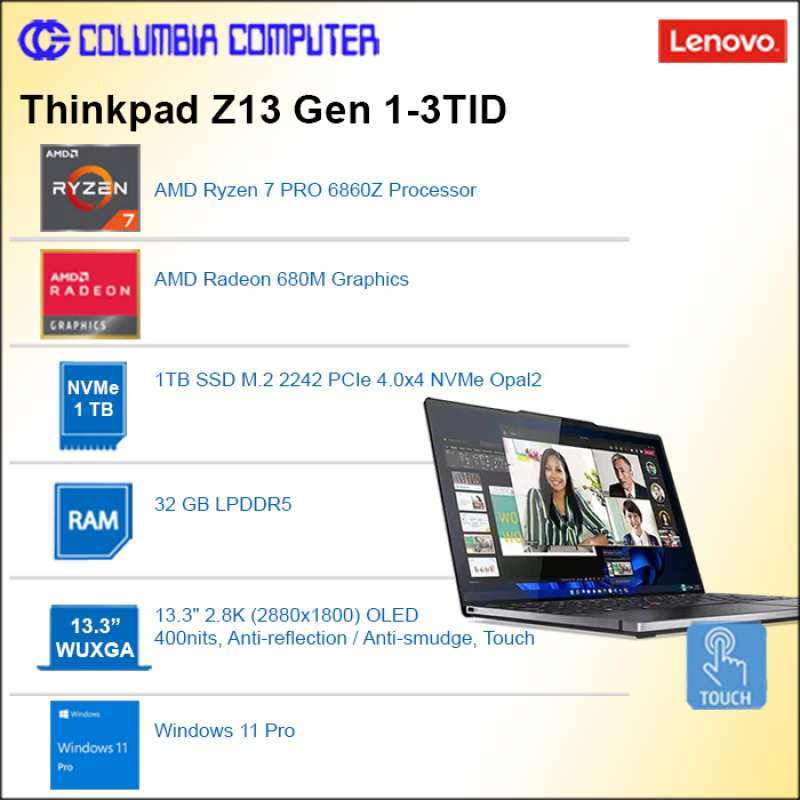 Jual Thinkpad Z13 Gen 1-3TID Ryzen 7 PRO-6860Z 32GB 1TB AMD 13.3 Win10Pro di Seller Cosmos ...