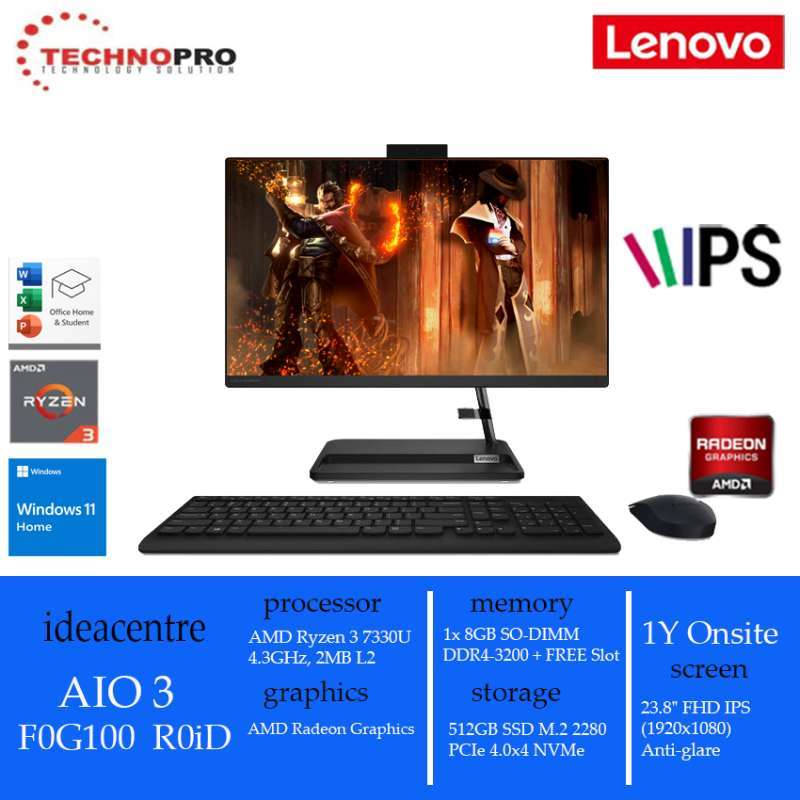 Promo Lenovo IdeaCentre AIO 3 24ALC6 R0ID R1ID || AMD Ryzen 3 7330U AMD ...