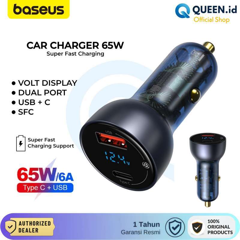 Jual Baseus Car Charger 5a 65w Qc Pd Dual Output Usb Type C Super Fast ...