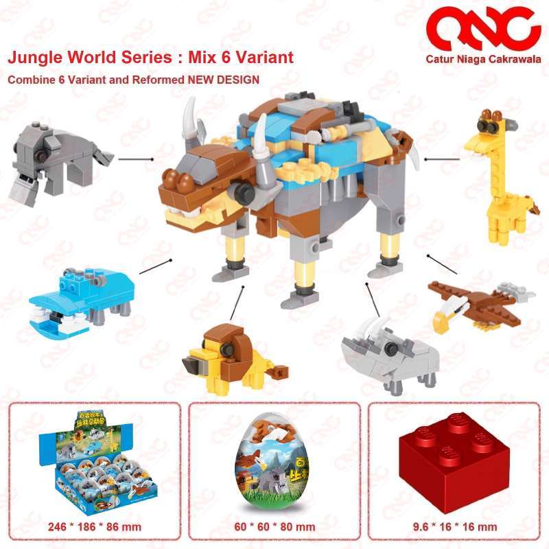 Promo CNC Surprise Egg Bricks & Blocks - Jungle Animal Series , Lego ...
