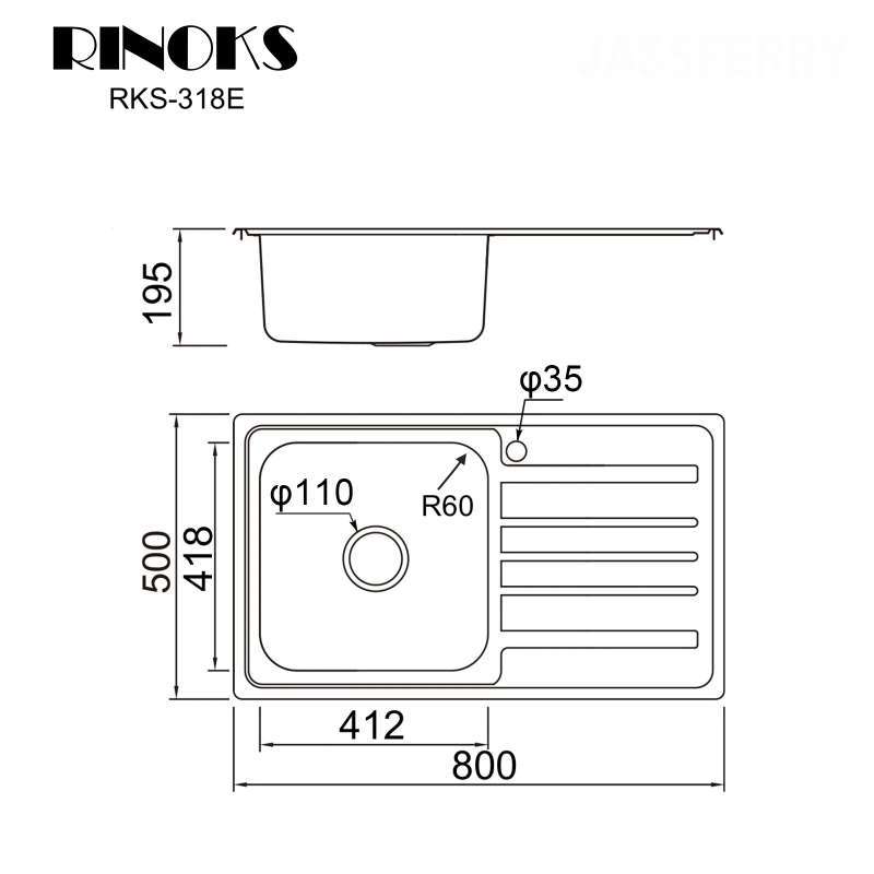 Jual Kitchen Sink Dapur Set Rinoks Wastafel Cuci Piring Stainles Tebal ...