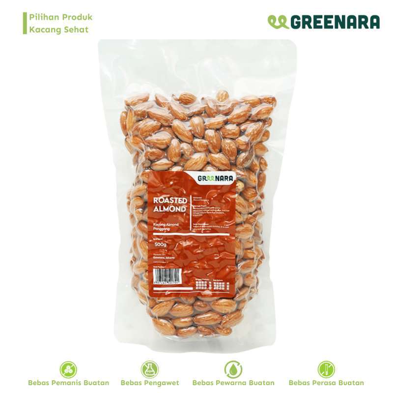 Jual Roasted Almond Whole 500gr / Kacang Almond Panggang 500gr Di ...
