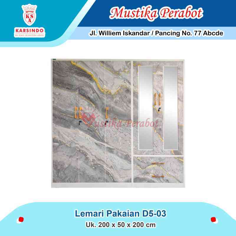 Jual Lemari Pakaian Besi 5 Pintu / Lemari Import D5-03 Karsindo di ...