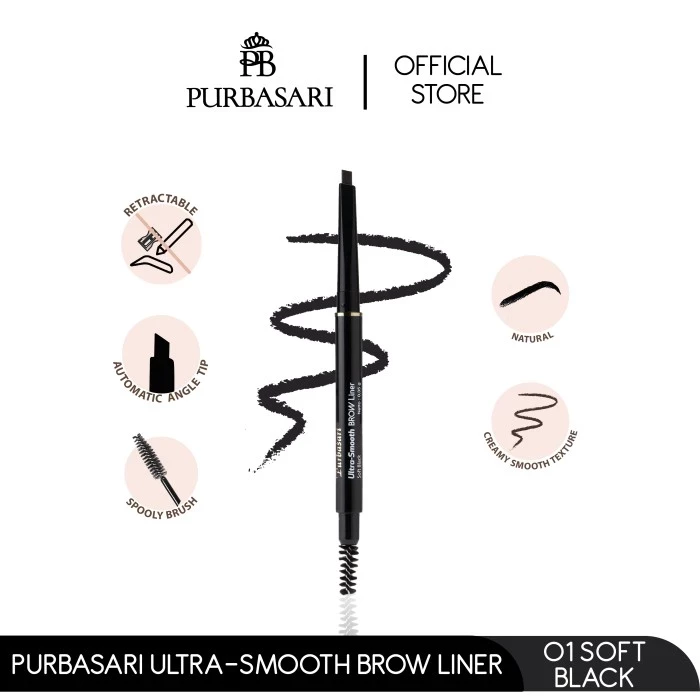 Jual Purbasari Ultra Smooth Brow Liner - 01 Soft Black Di Seller ...