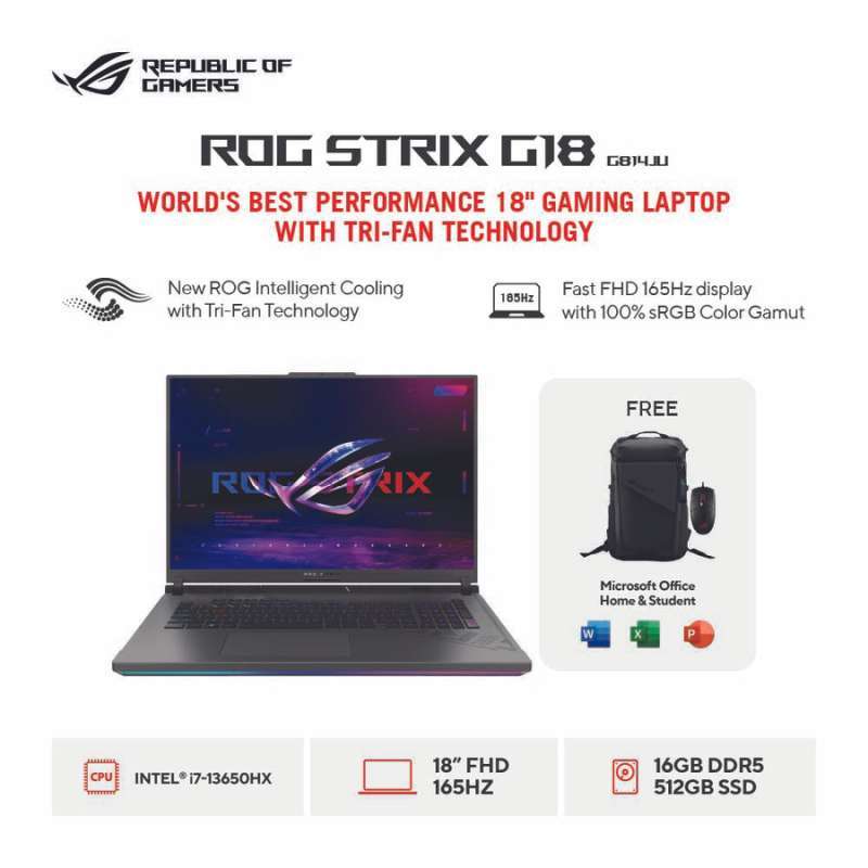 Jual Asus Rog Strix G18 G814ju-i745j6g-o - Eclipse Gray [intel® Core ...