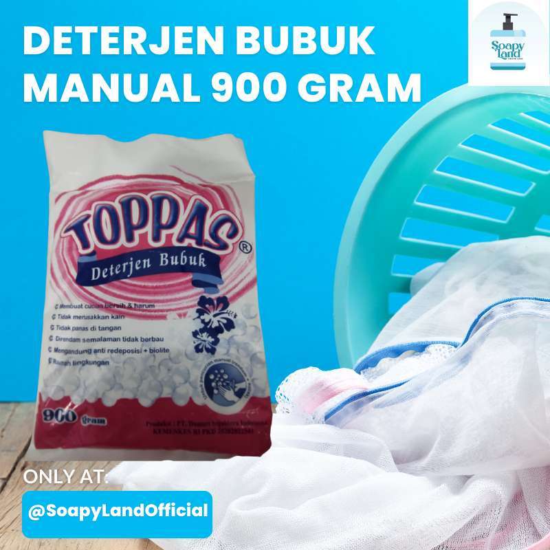 Jual Kemenkes Deterjen Manual Premium Toppas 900 Gram / Detergen Bubuk ...