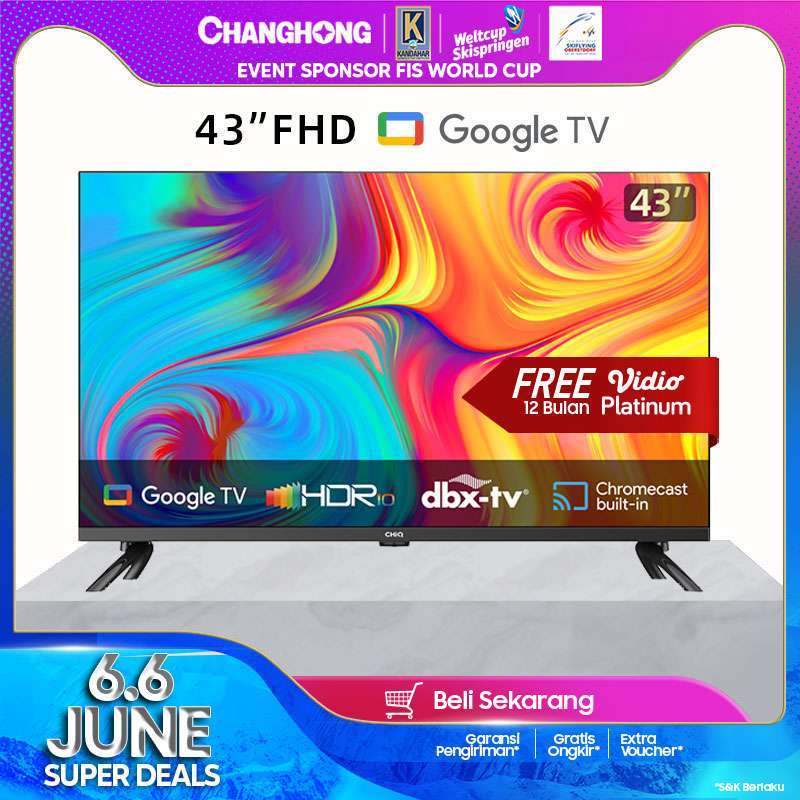 Promo New Google Tv Chiq 43 Inch Smart Tv Full Hd-hdr10+dbx Dolby Audio ...