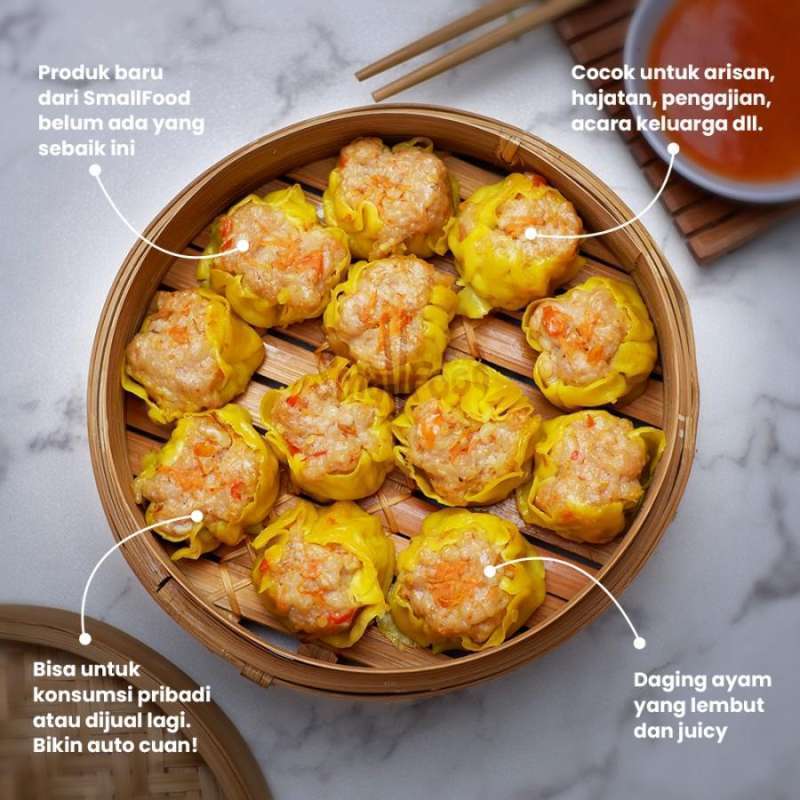Promo 50 Pcs - Dimsum Ayam Pedas Frozen Cemilan Anak Halal - Smallfoo ...