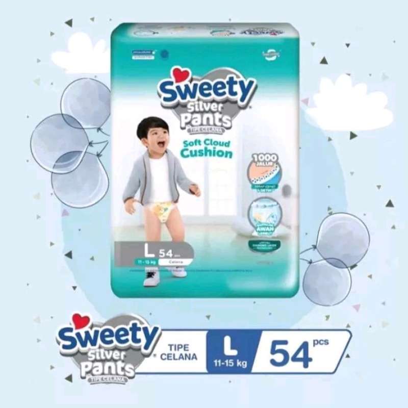 Promo Sweety Silver Pants Jumbo Pack L 54 Kemasan Baru Diskon 5% Di ...