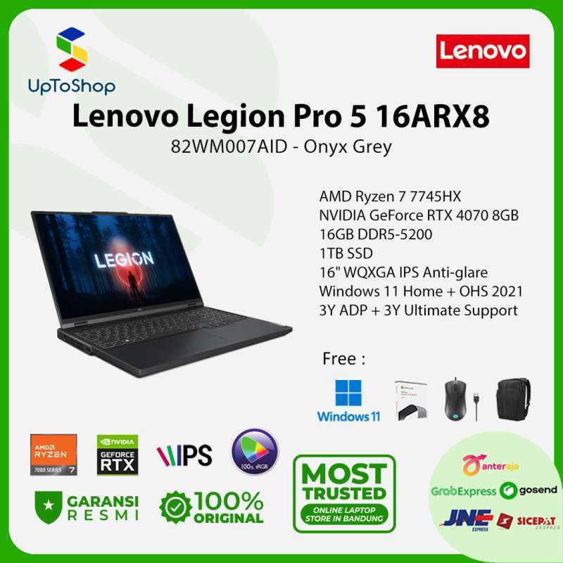 Jual Lenovo Legion Pro 5 16arx8 7aid Ryzen 7 7745hx 16gb 1tb Rtx4070 W11 Di Seller Up To Shop ...