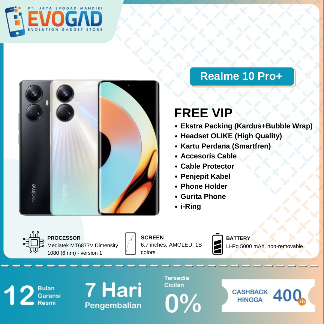 Promo Realme 10 Pro+ 5g 12/256gb Amoled, Android 13 Garansi Resmi 1 ...