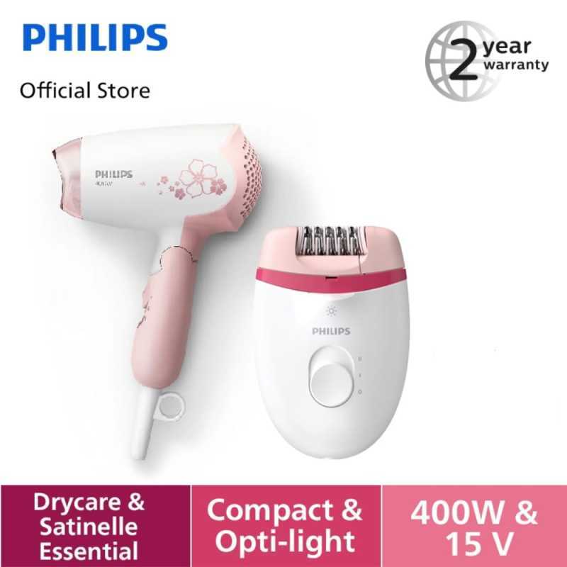 Promo Philips Pink Set (epilator Bre255/00 + Hair Dryer Hp8108/02 ...