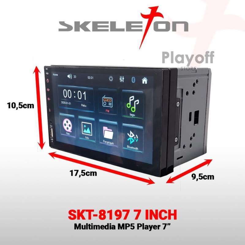 Jual Head Unit Skeleton 8197 Double Din Body Pendek Bluetooth Di Seller ...