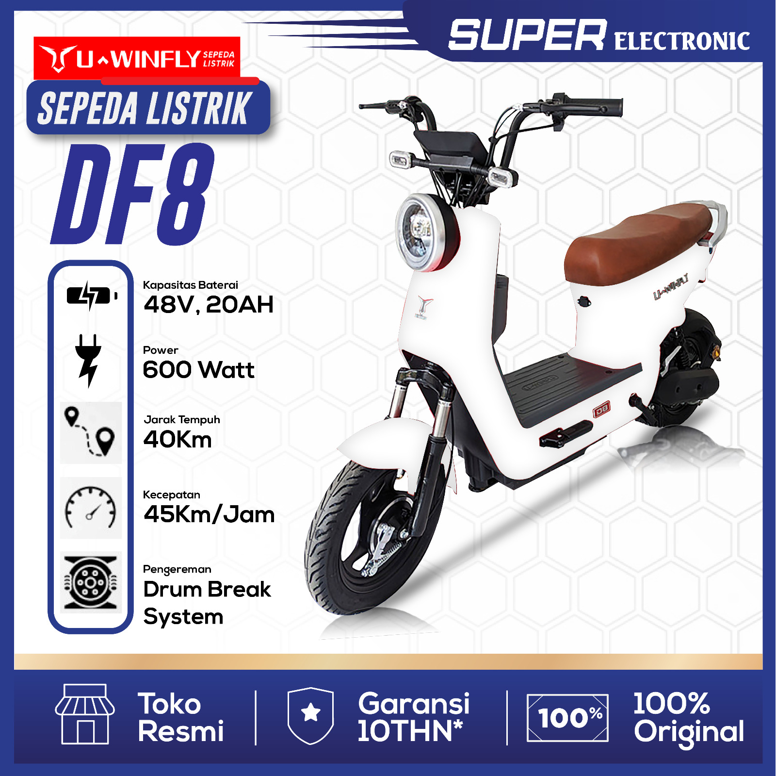 Jual Sepeda Listrik Uwinfly Dragon Fly 8 DF8 48/20 AH Garansi Resmi - Kirim Luar Kota di Seller ...