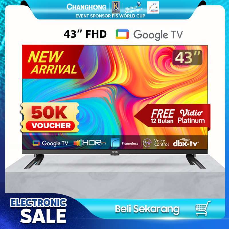 Promo 【google Tv】chiq 43 Inch Smart Tv Full Hd-hdr10+dbx Dolby Audio ...