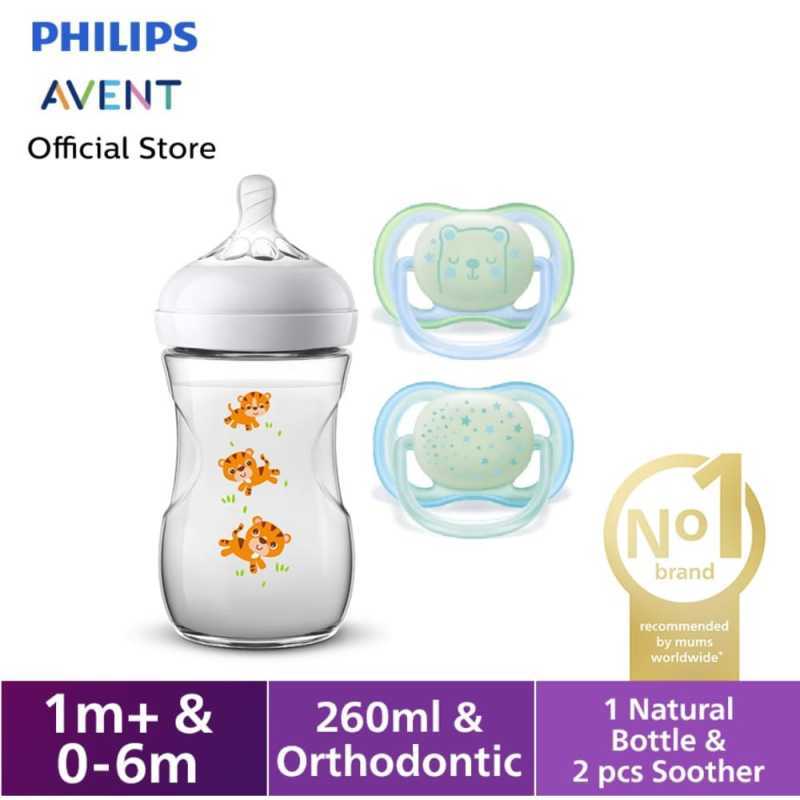 Promo Philips Avent Boy Set (soother Scf376/11 + Natural Bottle Scf627 ...