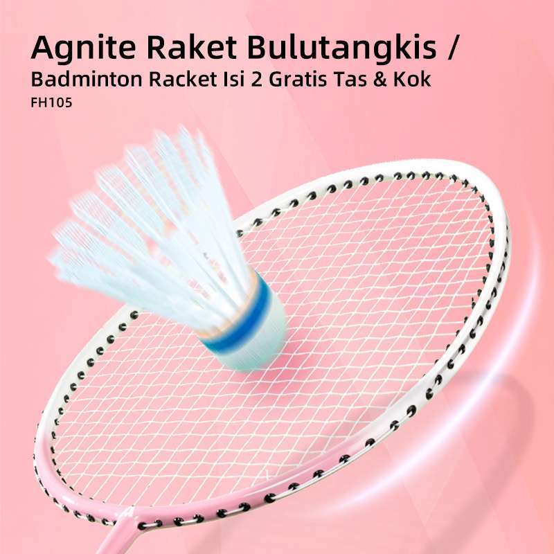 Jual Agnite Raket Bulutangkis / Badminton Racket Isi 2 Gratis Tas Dan ...