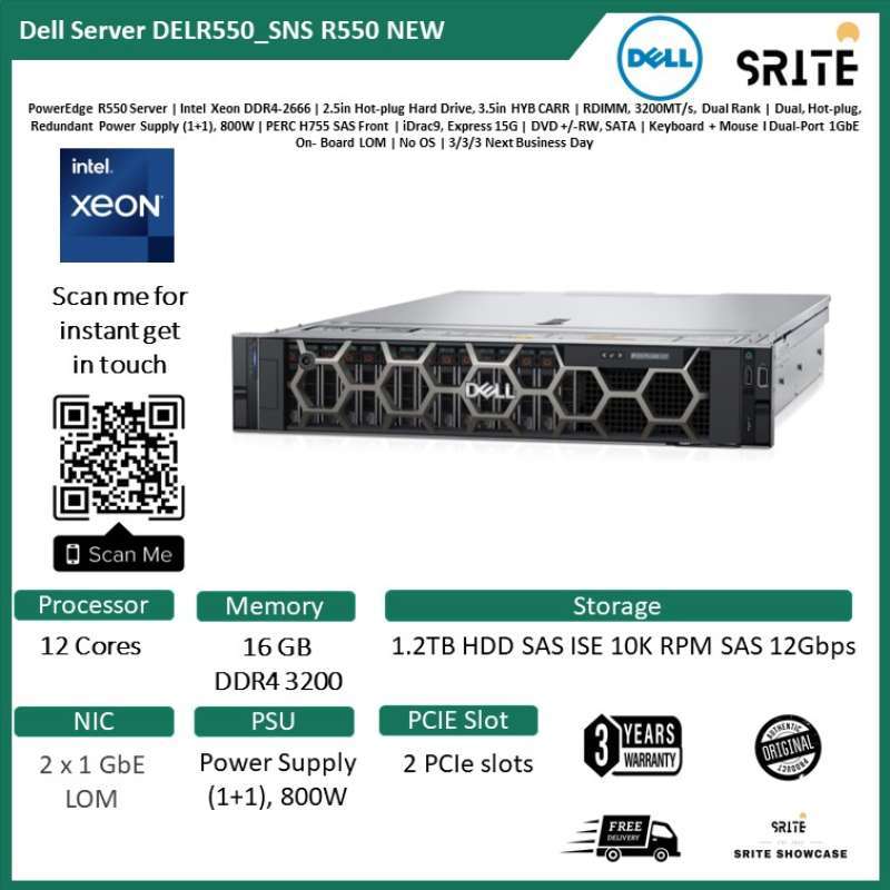 Jual Dell Server Intel Xeon Gen 3 4310 8 Core 16 Gb Memory 1.2tb Hdd ...