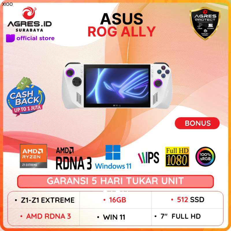 Jual Asus Rog Ally Amd Ryzen Z1 - Z1 Extreme 16gb 512ssd W11 - Z1 Di ...