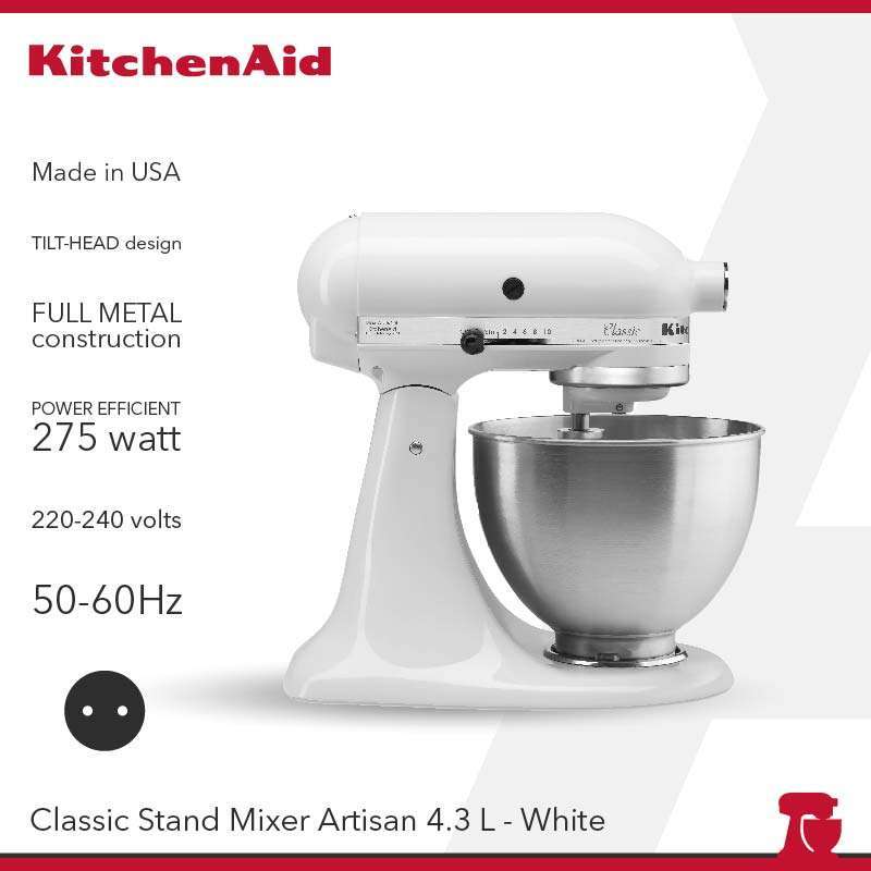 Jual Kitchenaid 5k45ssewh Classic Stand Mixer - White [4.3 L] Di Seller ...