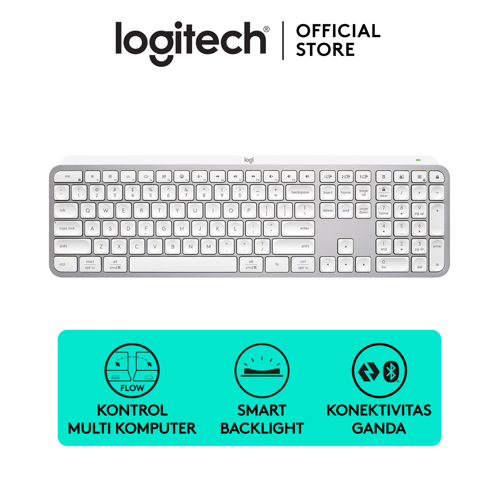 Promo Logitech Mx Keys S Keyboard Wireless Bluetooth Usb C Pale Grey