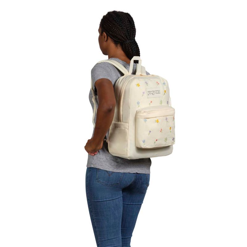 Promo Jansport Superbreak Plus Fx Backpack - Embroidered Blossom Neon ...