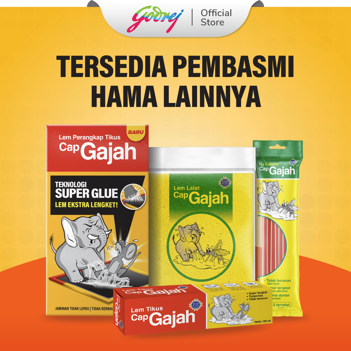 Promo Cap Gajah Lem Perangkap Tikus Dan Hama 60 G [4 Pcs] Diskon 22% Di ...