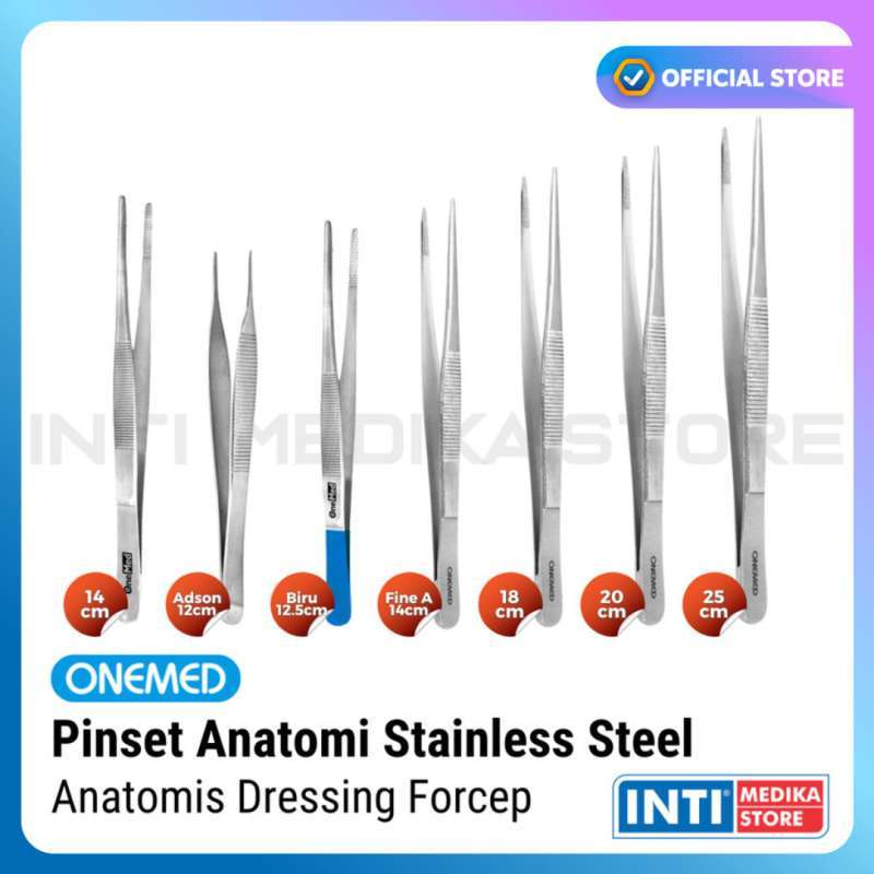 Jual Onemed - Pinset Anatomi Stainless Steel | Anatomis Dressing Forcep ...