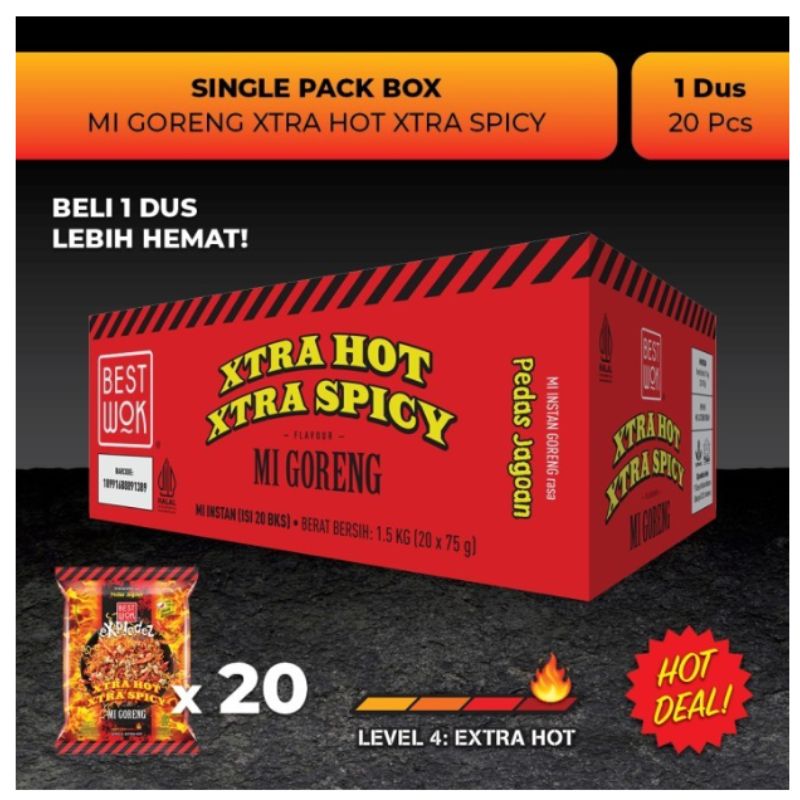 Promo Best Wok Extra Hot Extra Spicy Flavour [20 Pcs X 73 G]/1 Karton ...