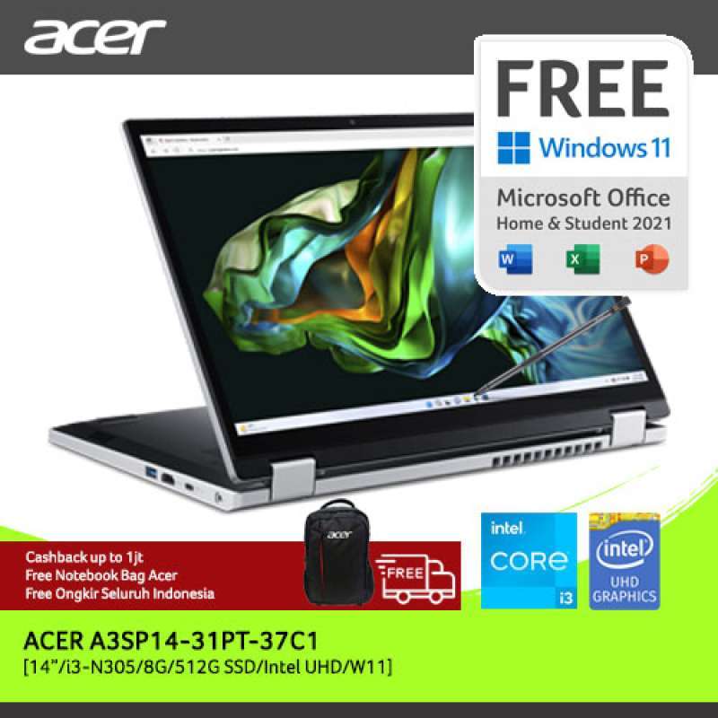 Jual Acer Aspire 3 Spin 14 A3sp14-31pt-37c1 14 Intel I3-n305 Ram 8gb ...