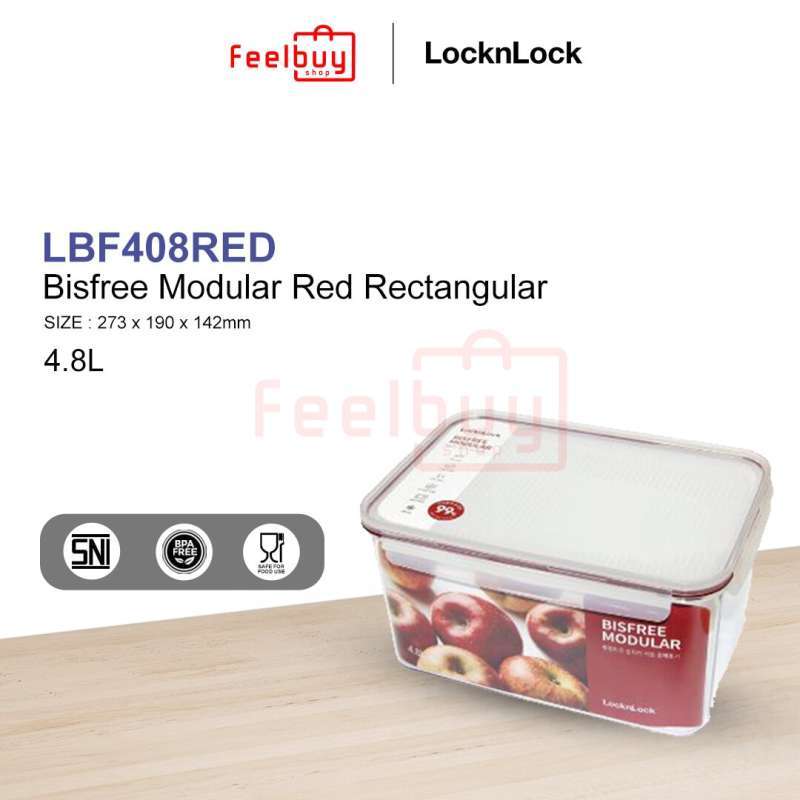 Promo Locknlock Bisfree Modular Red Rectangular 4.8l - Lbf408red Diskon ...