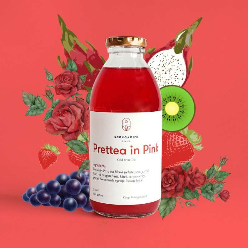 Jual Cold Brew Tea Prettea In Pink Sanka+bira - Minuman Teh Botol 500ml ...