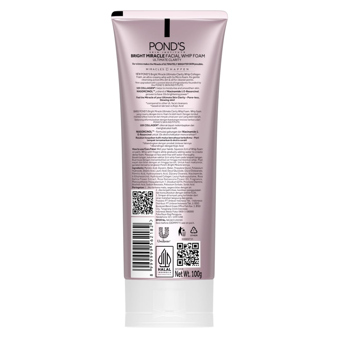 Promo Pond's Bright Miracle Ultimate Clarity Facial Whip Foam 100g ...
