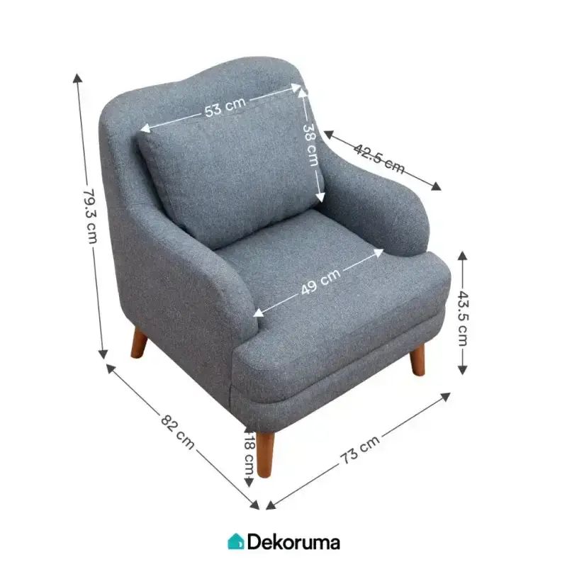 Promo Dekoruma Hisa Sofa Minimalis 1 Dudukan Kain / Sofa Single Seater ...