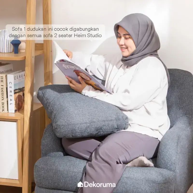Promo Dekoruma Hisa Sofa Minimalis 1 Dudukan Kain / Sofa Single Seater ...