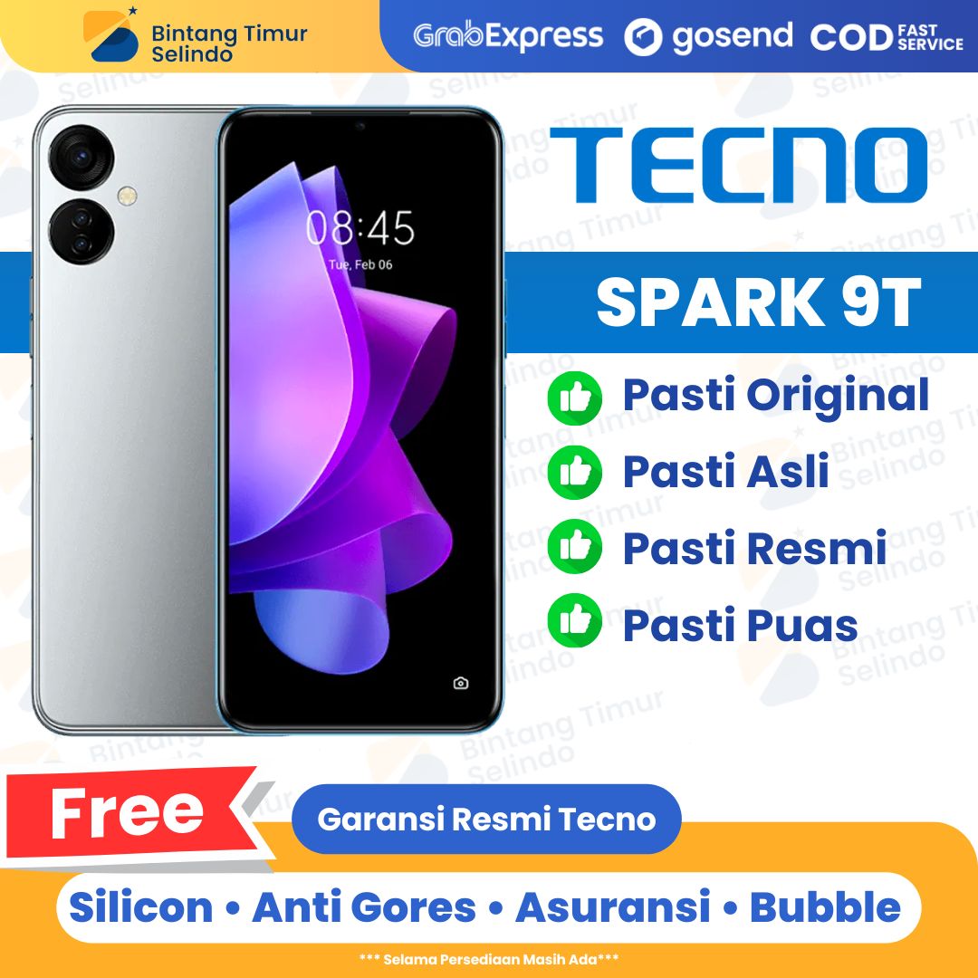 Promo Tecno Spark 9T 4GB/64GB - Garansi Resmi 1 Tahun Diskon 27% di ...