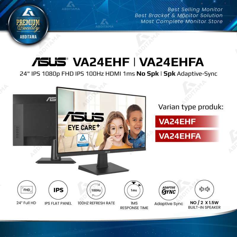 Jual Monitor Led Asus Va24ehf 24 1080p Fhd Ips 100hz 1ms Hdmix1 ...