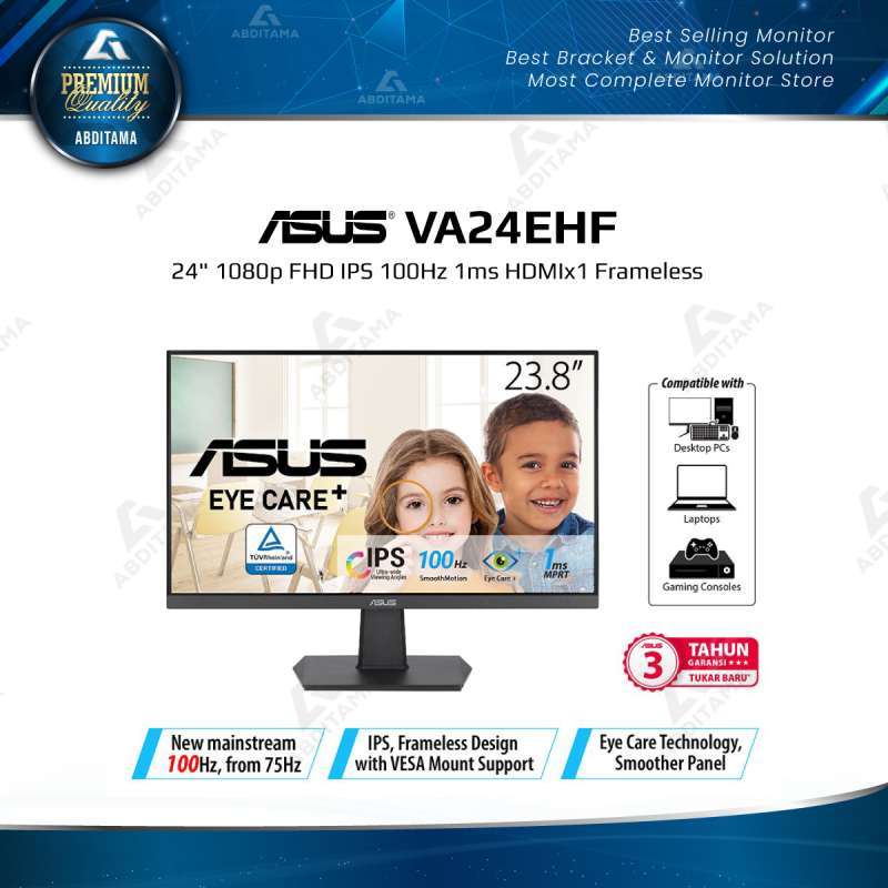 Jual Monitor Led Asus Va24ehf 24 1080p Fhd Ips 100hz 1ms Hdmix1 ...