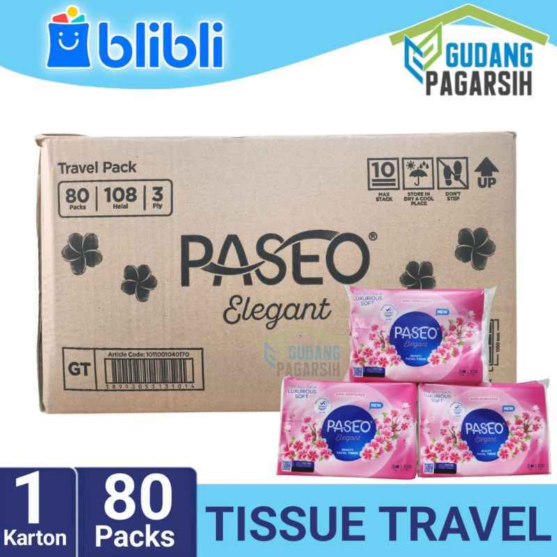 Promo Paseo Smart Travel Pack Elegant Beauty Facial Tissue Pink 108 Ply ...