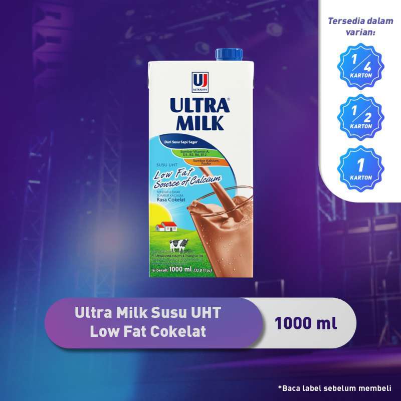 Promo Ultra Milk Low Fat Chocolate 1000 Ml Diskon 11% Di Seller ...