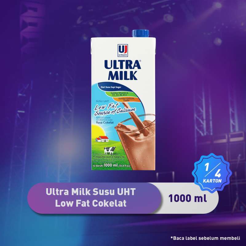 Promo Ultra Milk Low Fat Chocolate 1000 Ml Diskon 11% Di Seller ...