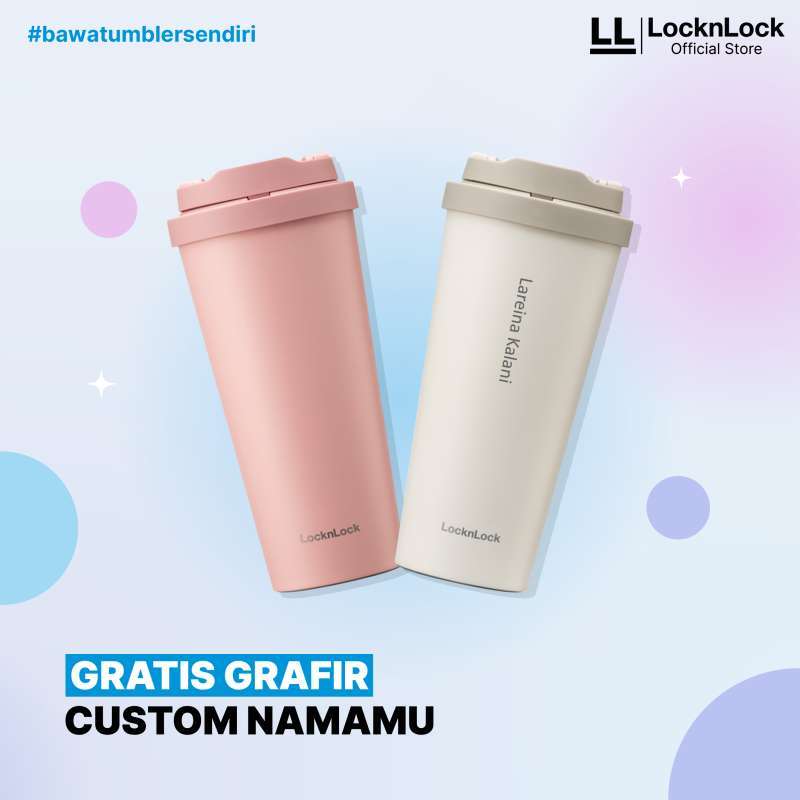 Jual LocknLock Special Engraved One Touch Clip Tumbler 550ML - LHC3249 - Ivory di Seller ...