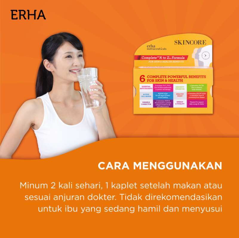 Promo Erha Skincore 30 Caps + Zincore 30 Caps - Vitamin Anti Aging ...