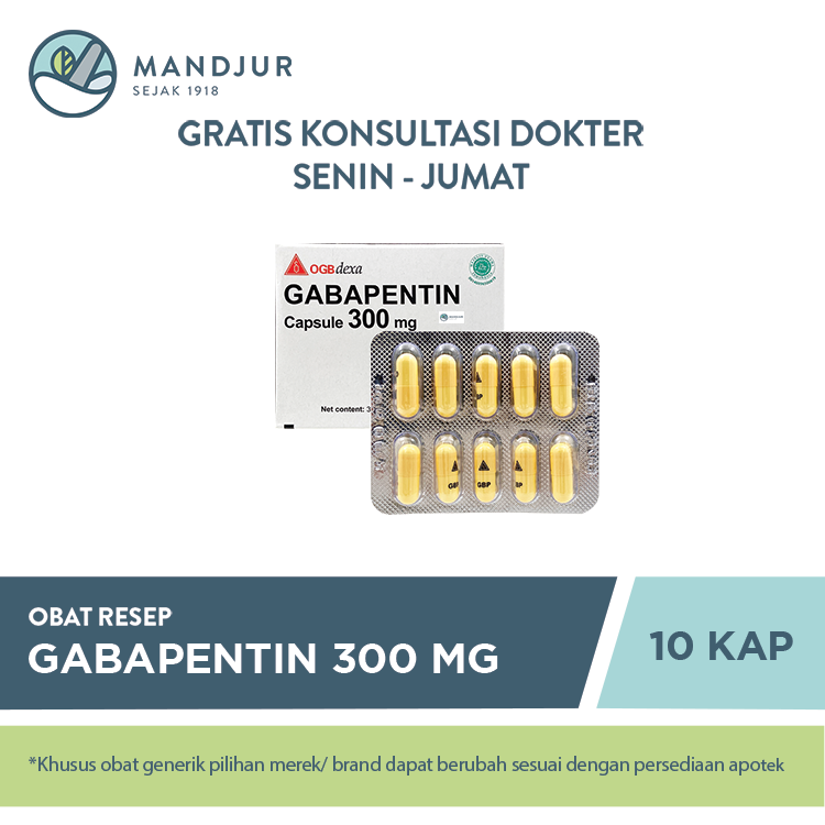 Jual Gabapentin 300 mg 10 Kapsul di Seller Apotek Mandjur Official ...