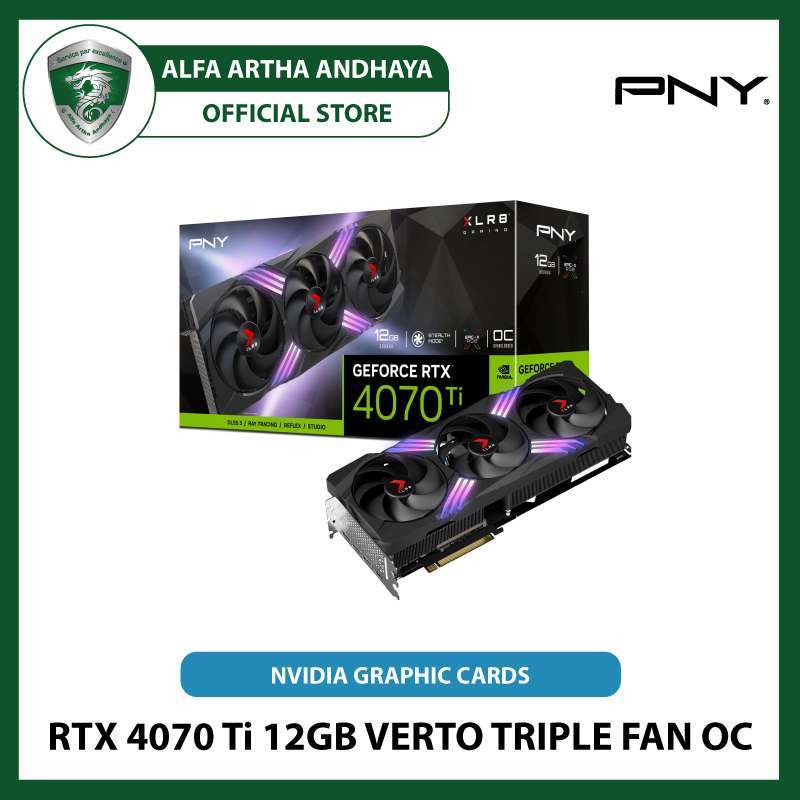 Jual PNY GEFORCE RTX 4070 Ti 12GB VERTO Triple Fan ARGB with OC VGA di ...