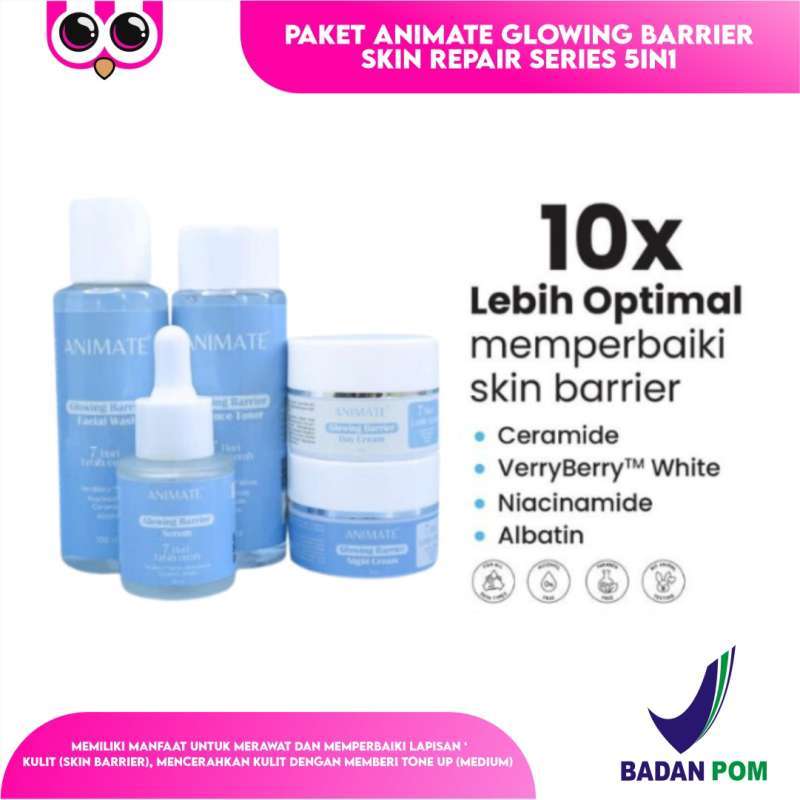 Jual PAKET ANIMATE GLOWING BARRIER SKIN REPAIR SERIES 5IN1 RANGKAIAN ...