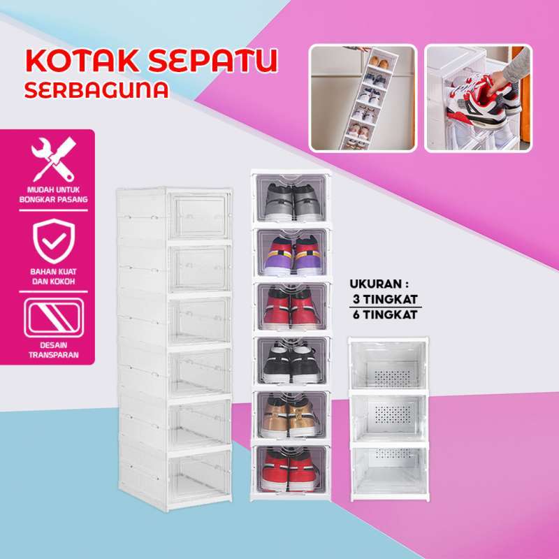Promo Oem Rb-c867 Rak Sepatu Lipat Anti Debu Lemari Multifungsi ...