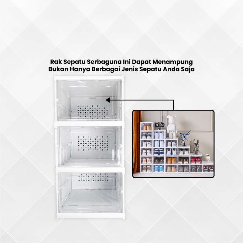 Promo Oem Rb-c867 Rak Sepatu Lipat Anti Debu Lemari Multifungsi ...